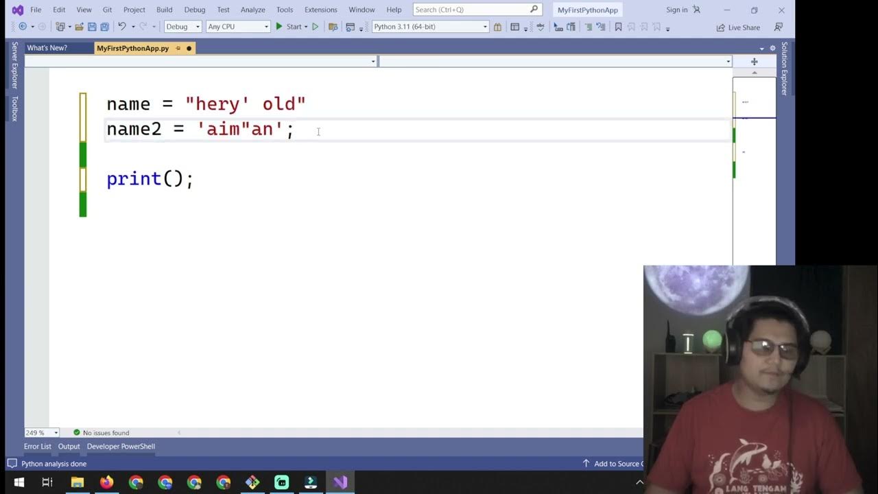 learn python part 4 - string in python - YouTube