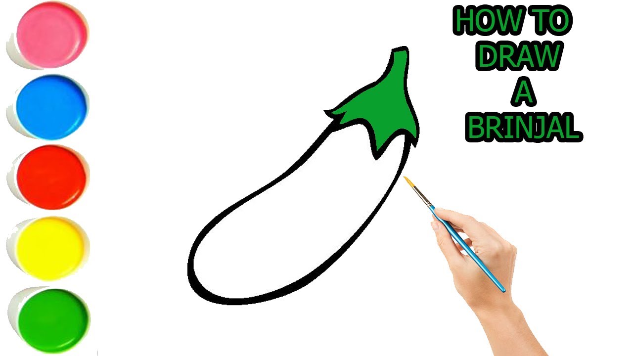 HOW TO DRAW A BRINJAL FOR KIDS ||STEP BY STEP AND EASY || EASY ART ...