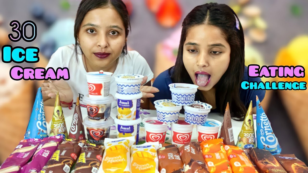 30 Ice Cream Eating Challenge | Ice Cream Eating Challenge - YouTube