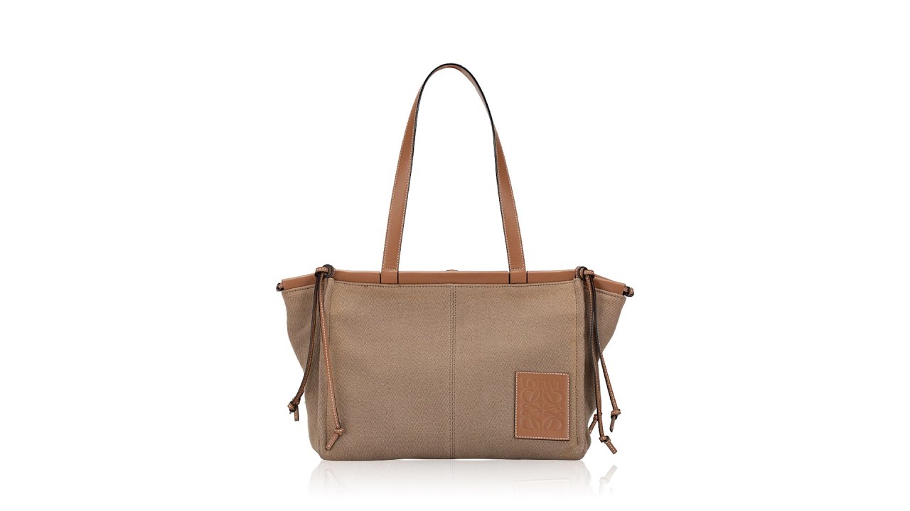 Loewe Canvas Calfskin Cushion Tote Brown - YouTube