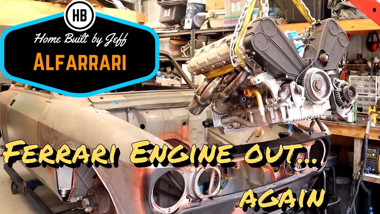 Pulling the Ferrari engine out... Again - Ferrari engined Alfa 105 ...
