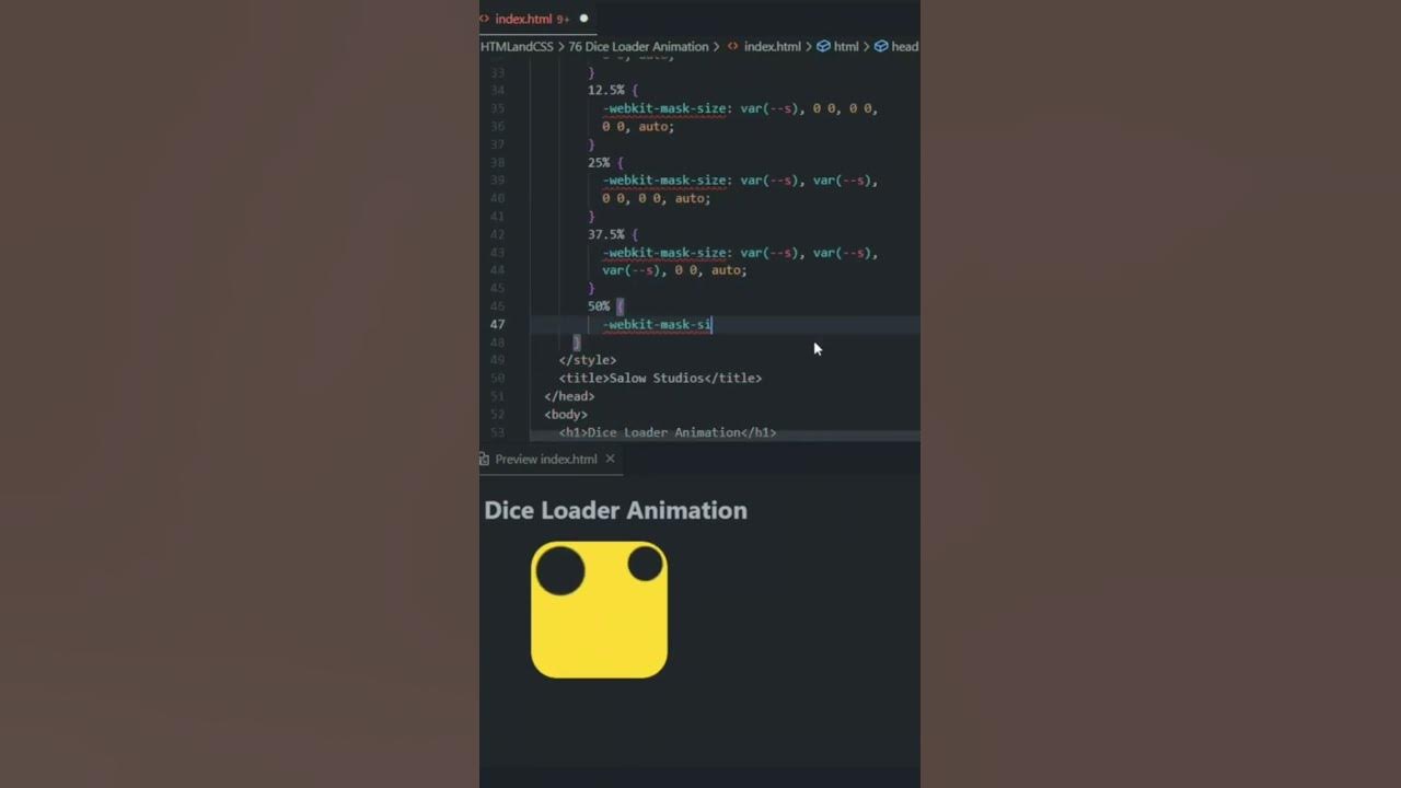 Die Loader Animation using CSS #shorts #dice #ytshorts #trending #viral #css - YouTube