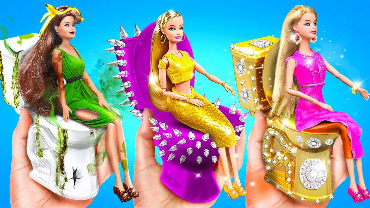 TRANSFORMAÇÃO DE BONECA BARBIE 💝 Rica Vs Pobre Vs Giga Rica 💗 ...