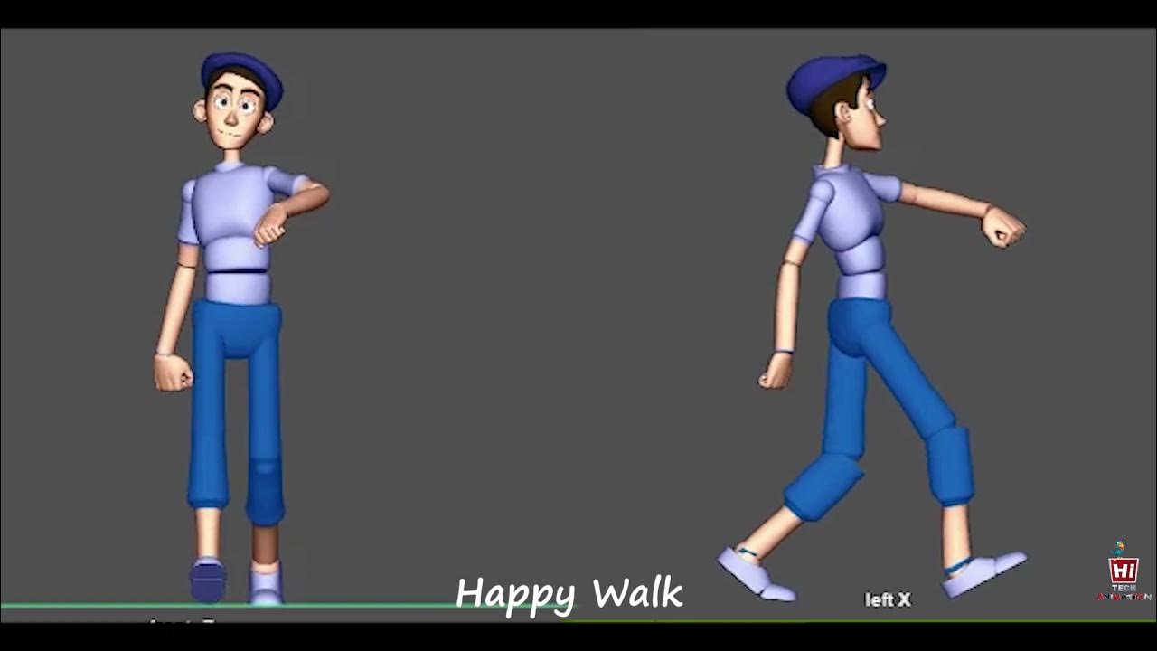 Basic Walk & Run Cycle | 3D animation | by Rajesh - YouTube