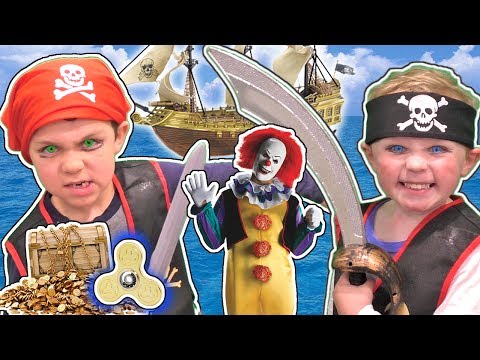 CLOWN vs PIRATES FIDGET SPINNER KIDS SKIT - YouTube