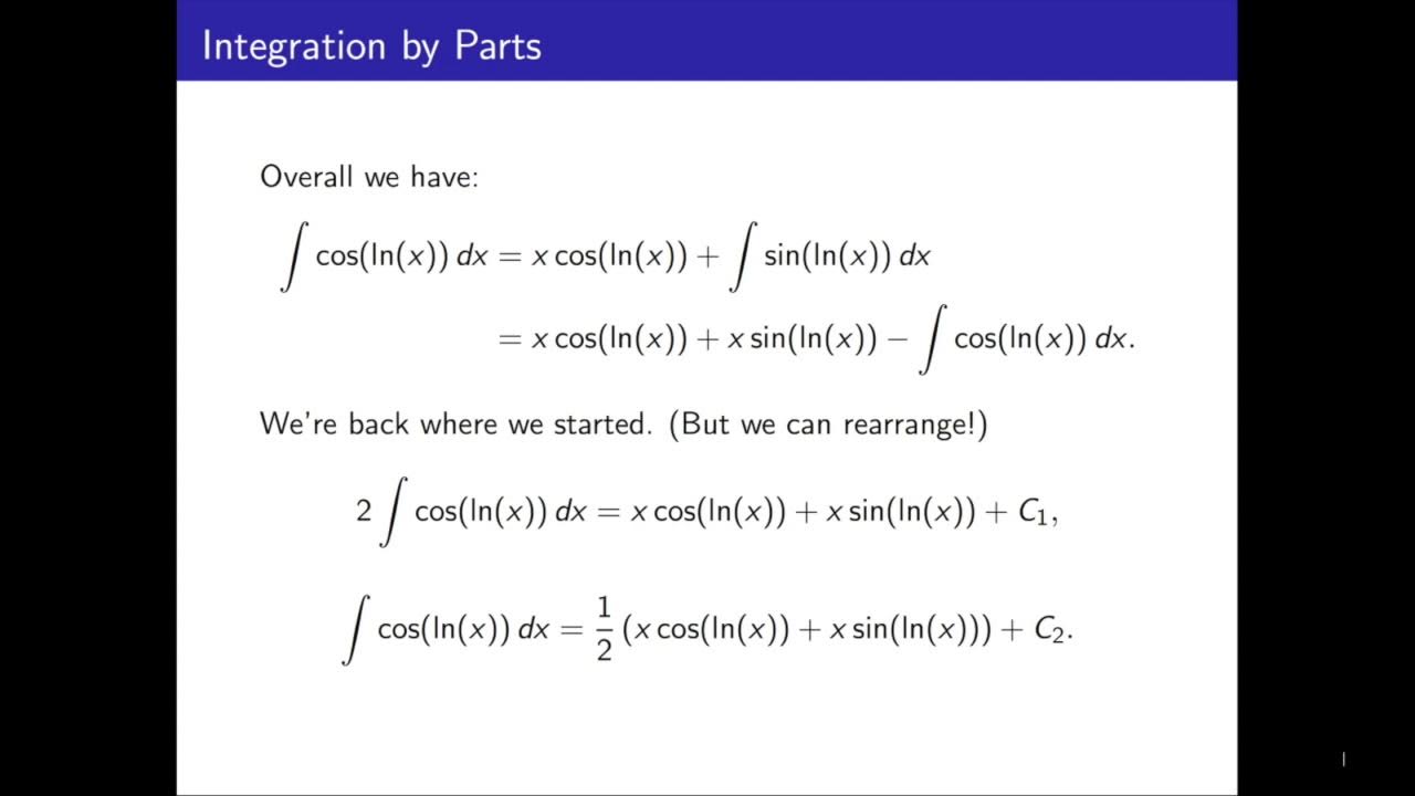 Integral Calculus - Chapter 7.1 - Recursive Integration by Parts - [Medium] - YouTube