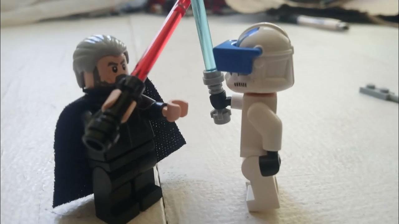 count dooku versus Jedi in disguise lightsabers battle (Lego Star wars ...
