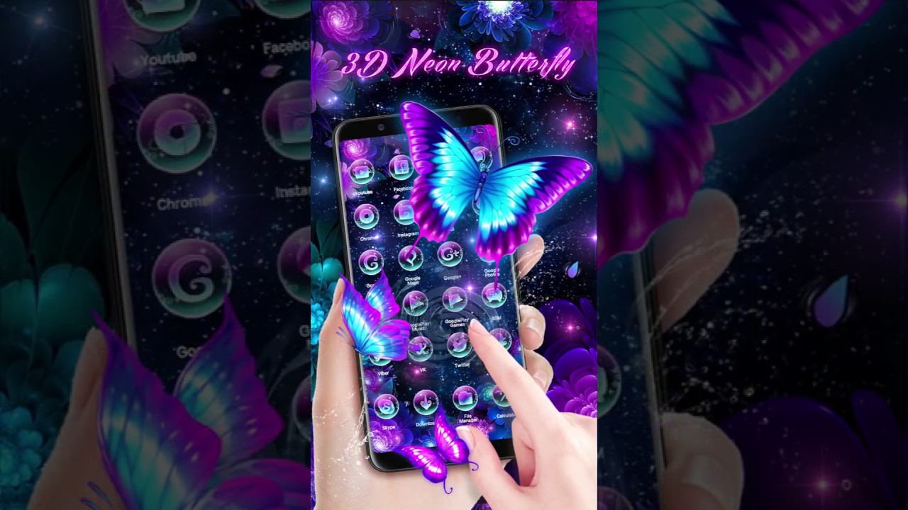 Light Neon Butterfly Launcher - YouTube