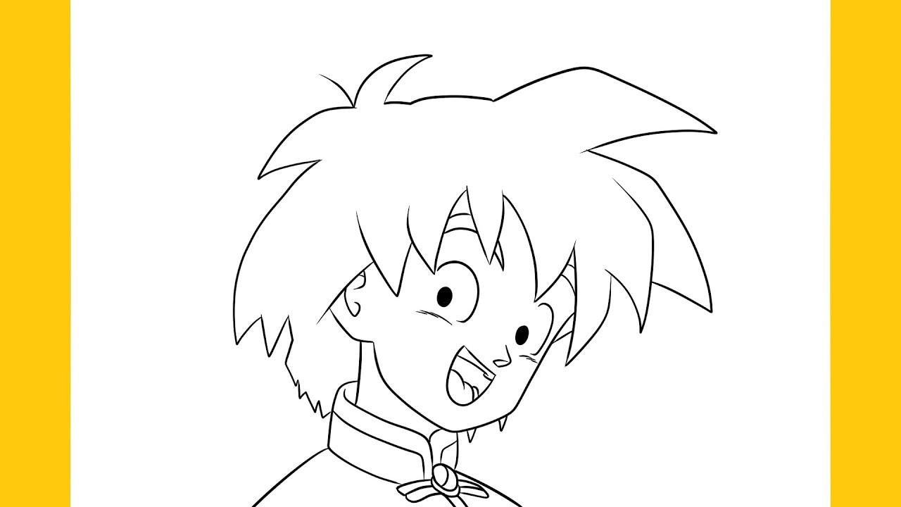 How to draw Teen Goten with guidelines step by step (Dragon Ball Super) - YouTube