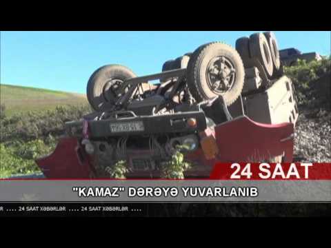 Cəlilabadda “KamAZ” dərəyə yuvarlanıb