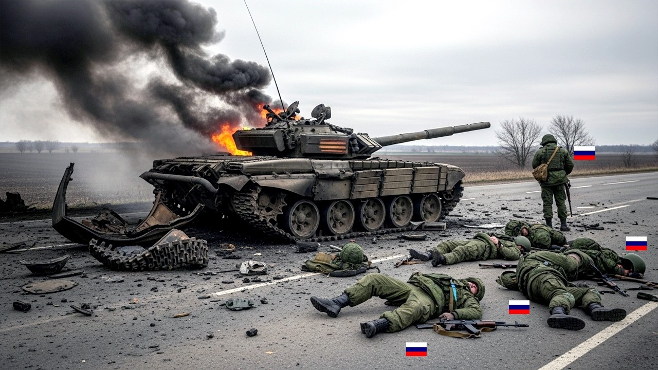 NOW! Russian Armored Column Damaged in Conflict Zone Attack - YouTube