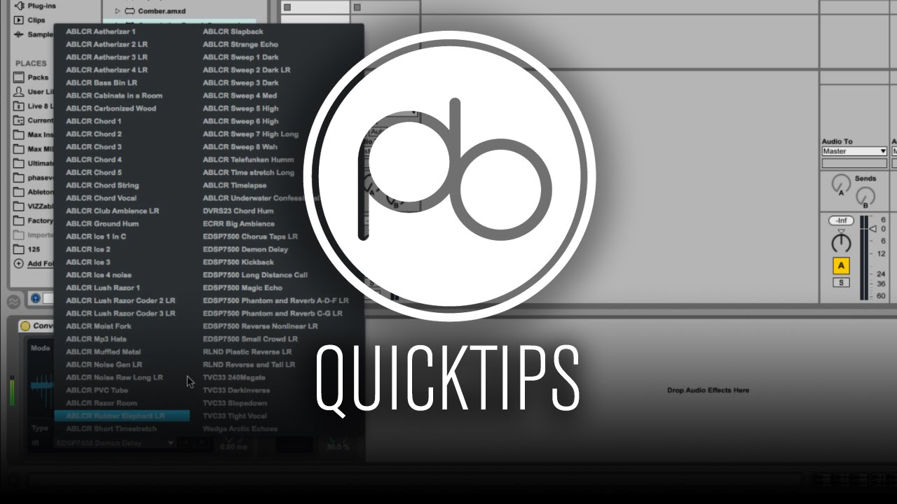 Ableton Live Sound Design Quick Tip: Using Convolution Reverb - YouTube