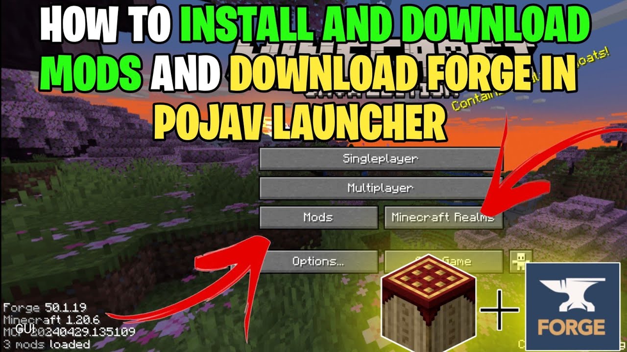 How To Install & Download Mods In Pojav Launcher | How To Download Forge In Pojav Launcher 1.20 ...