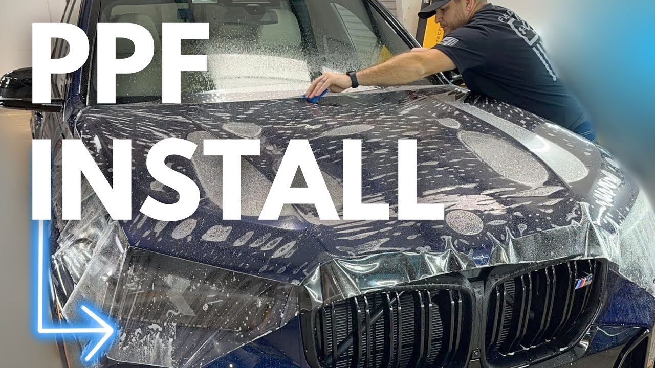 Paint Protection Film Installation On Hood of Car | How To Apply PPF To ...