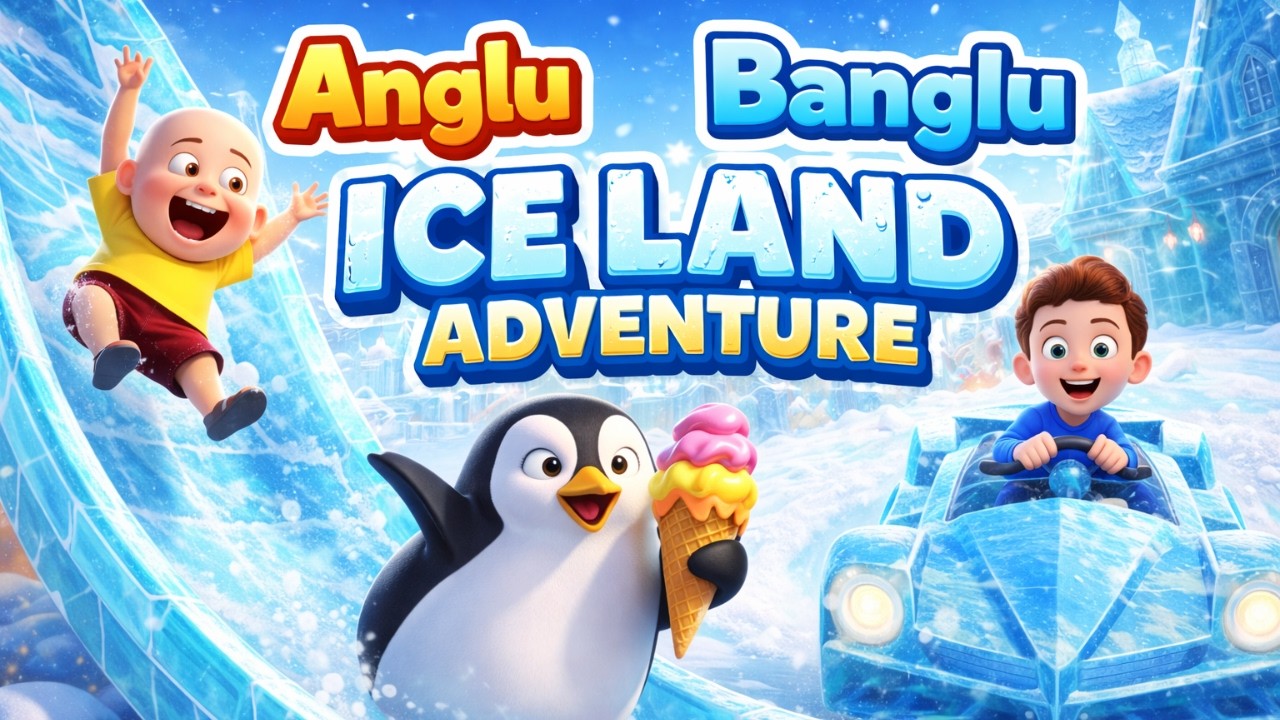 Anglu Banglu Ice Land Adventure ️ | Penguin Chase | Funny Kids Cartoon ...