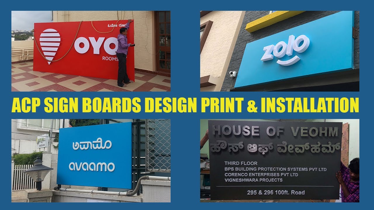 SignPrint - ACP Board Sign Board // Design // Manufacturing and Making ...
