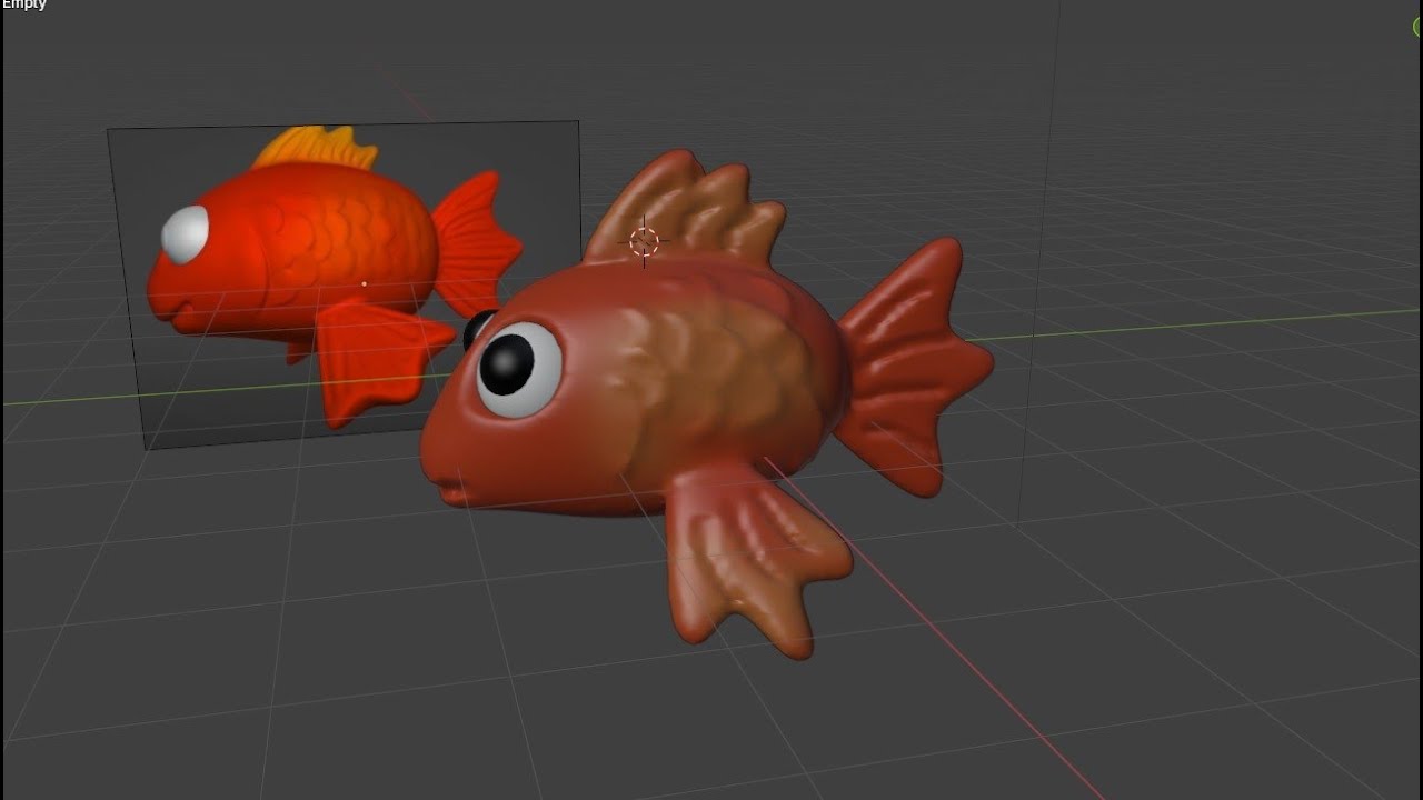 gold fish sculpting in blender - YouTube