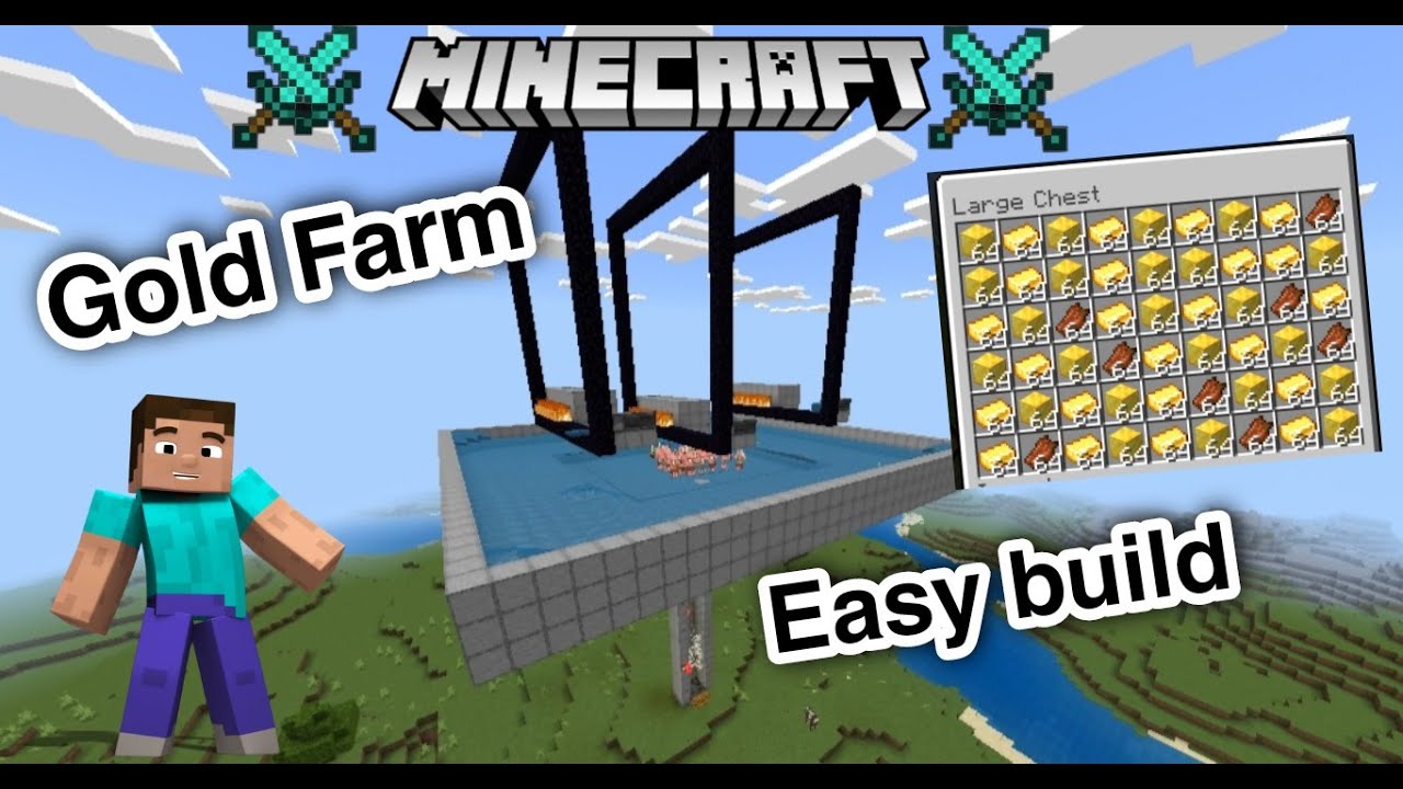 Automatic gold farm - Minecraft tutorial - YouTube