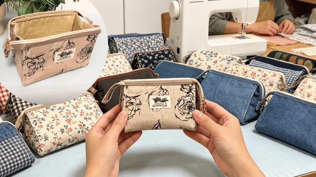 Easy Wide-Opening Zipper Pouch ️ DIY Makeup Bag Sewing Tutorial - YouTube