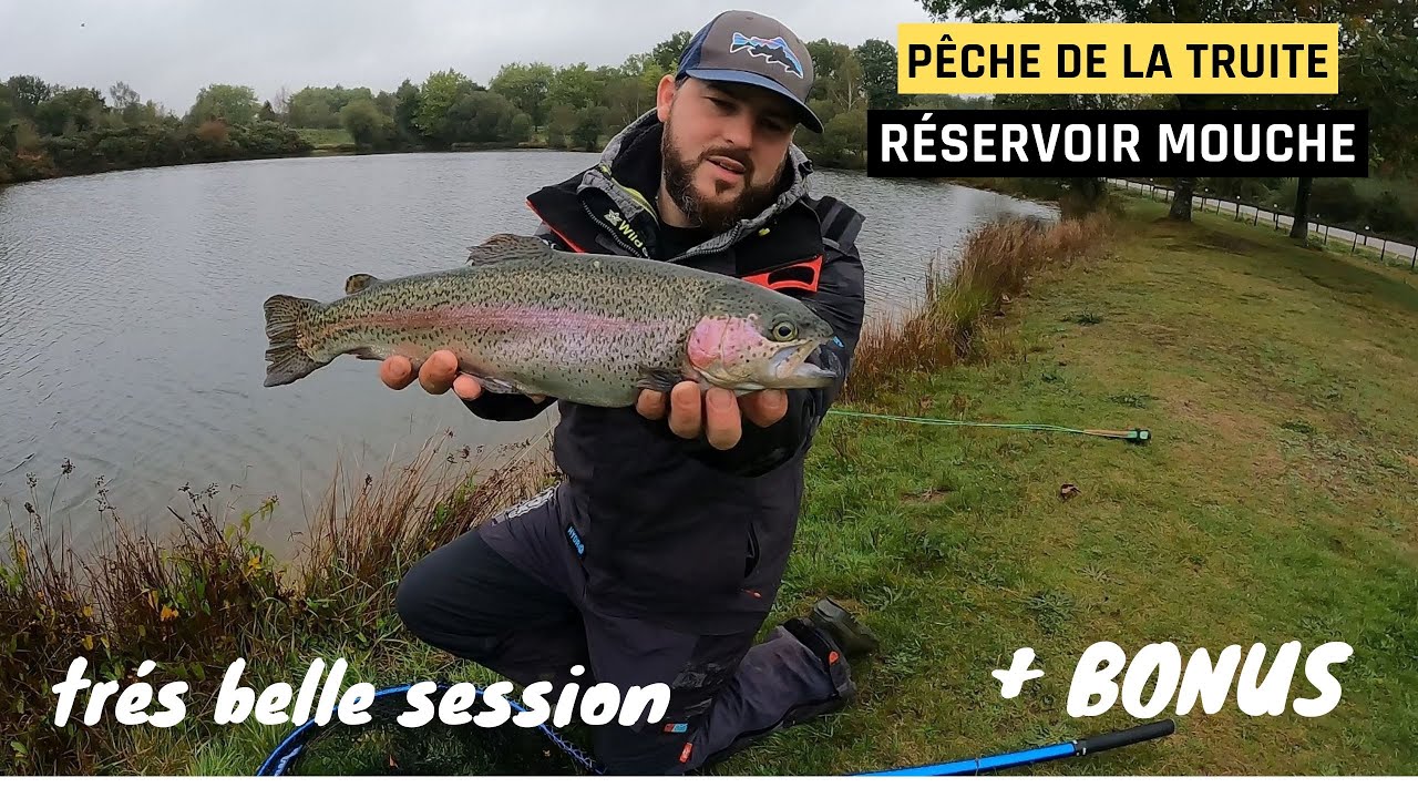 pêche de la truite en réservoir mouche - YouTube