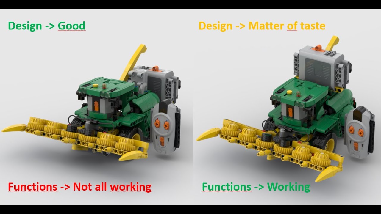 LEGO 42168 MOC John Deere Harvester RC with Lego Power Functions - YouTube
