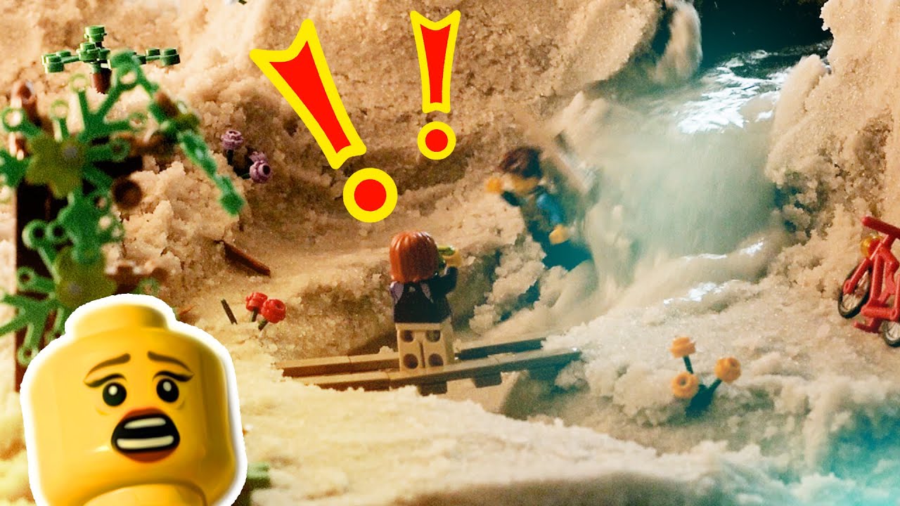 LEGO Photo Accident DAM BREACH and FLOOD disaster - Sand and ...