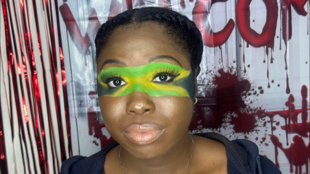 🇯🇲 Jamaican Flag Tape Makeup Tutorial | Bold & Creative Look! 🇯🇲 - YouTube