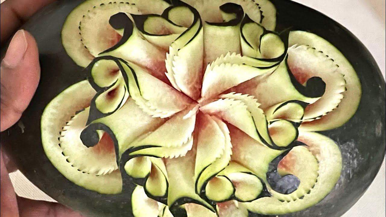Watermelon carving mixed new design | Amazing fruits and vegetable ...