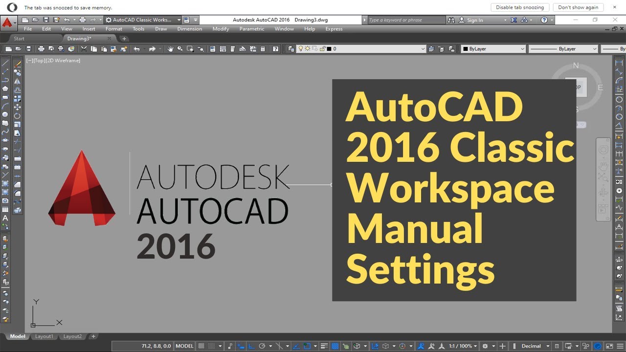 AutoCAD 2016 Classic Workspace Manual Settings How To Change AutoCAD autocad-2016-classic-workspace-manual-settings-how-to-change-autocad