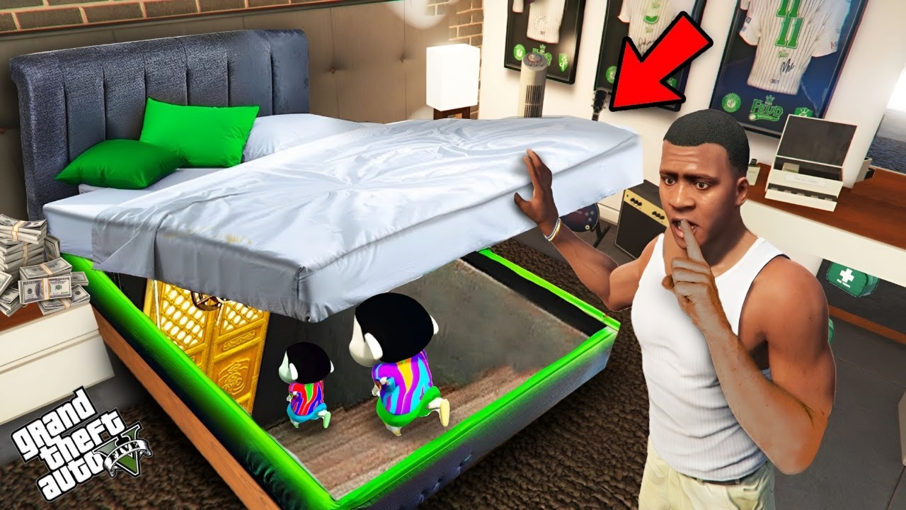 Franklin Went Inside Secret Base Under Franklin's Bed In GTA 5 ...