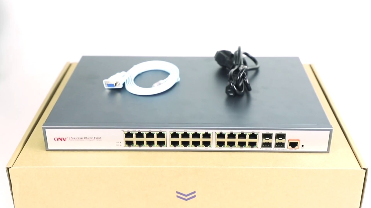 28-port Gigabit managed PoE switch connection video - YouTube