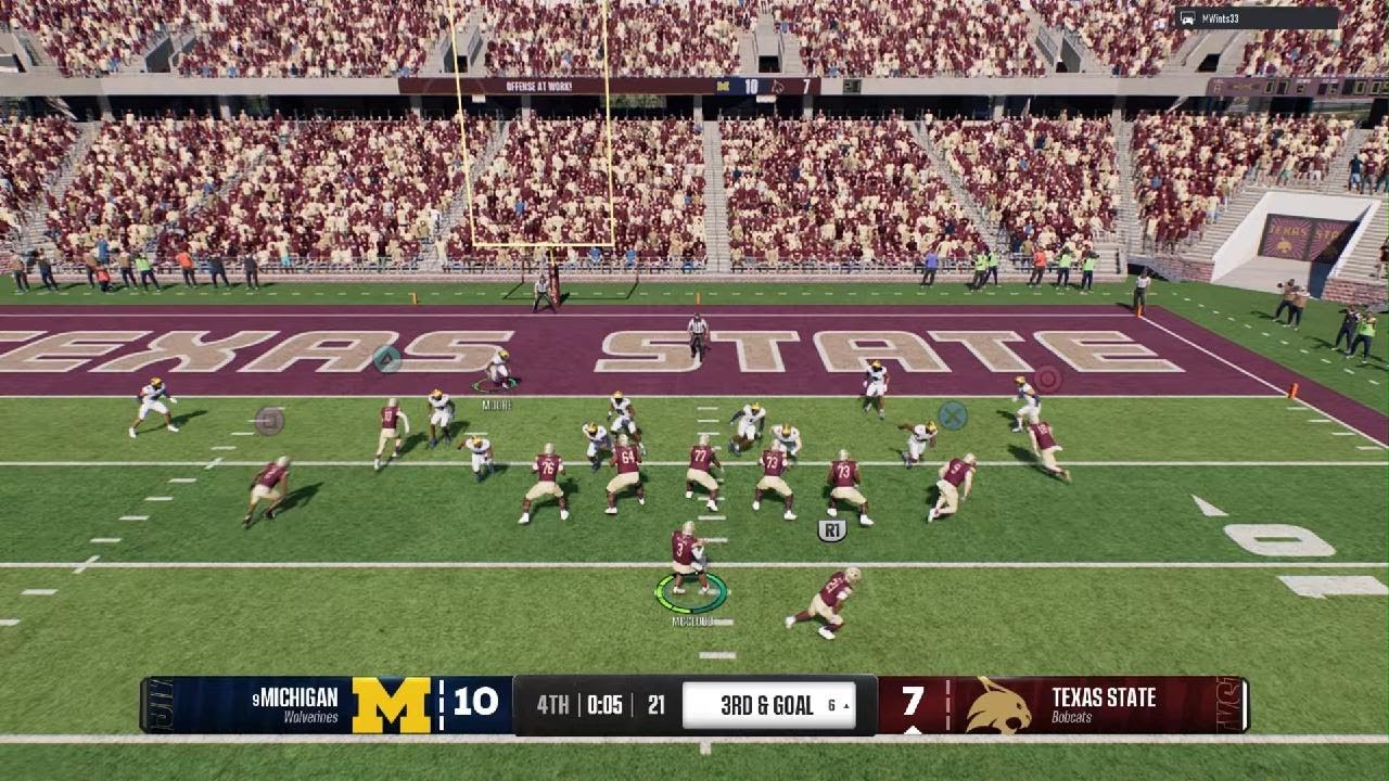 EA SPORTS College Football 25 8 seconds left with Texas State to come ...