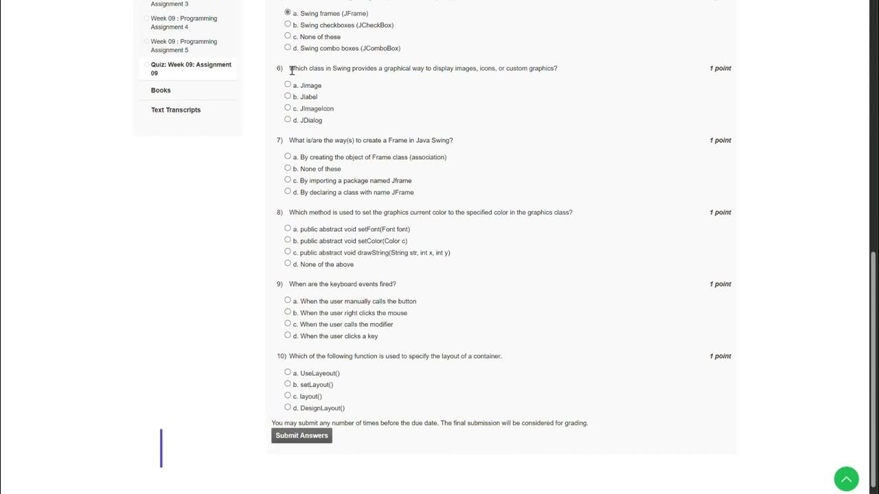NPTEL Programming in Java Week 9 Assignment Solution Augut 2024 | IIT ...