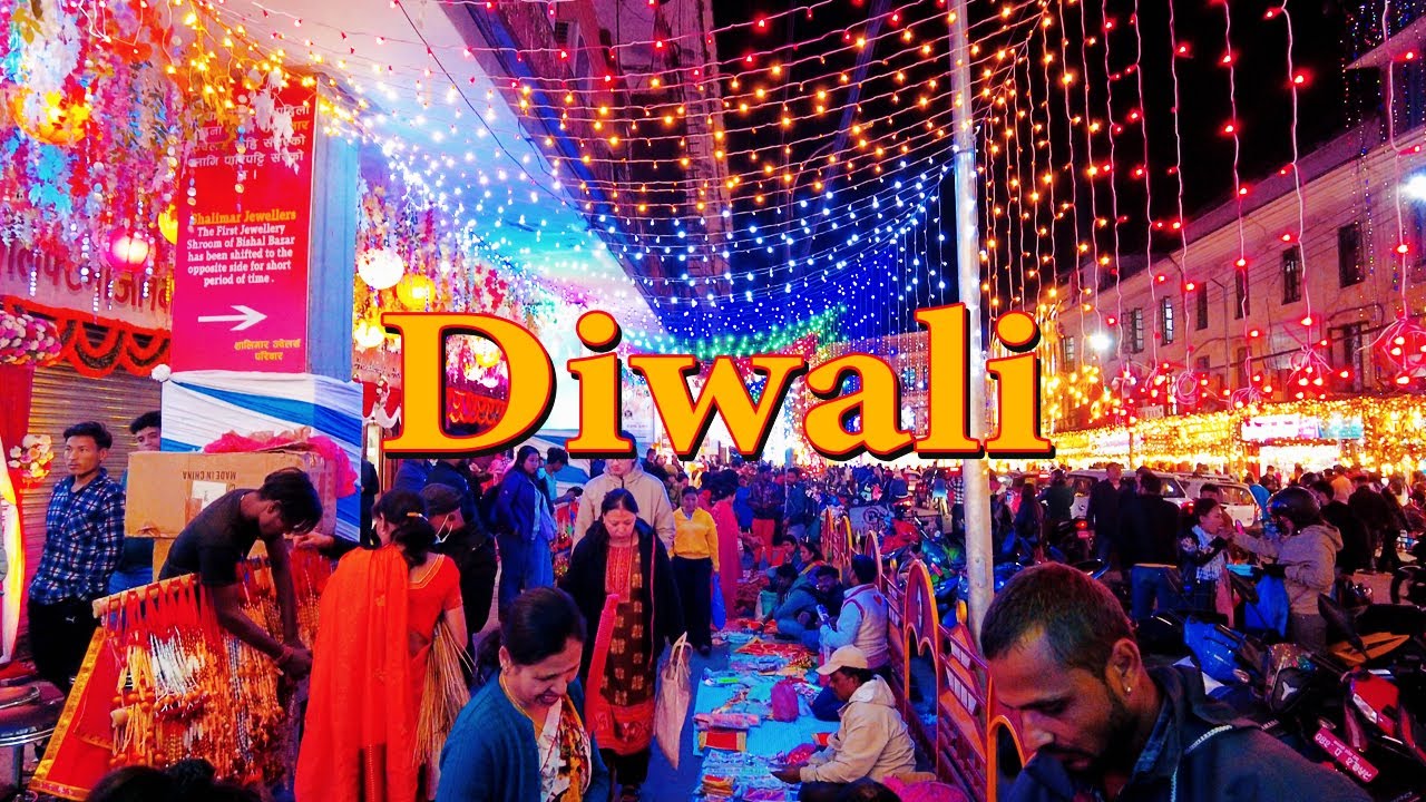 Tihar or Diwali in Nepal | Night Markets in Shopping Markets of ...