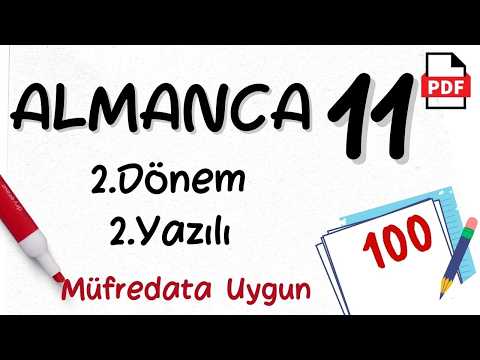 Almanca 11. Sınıf 2. Dönem 2. Yazılı Soruları Almanca yazılıya hazırlık +PDF