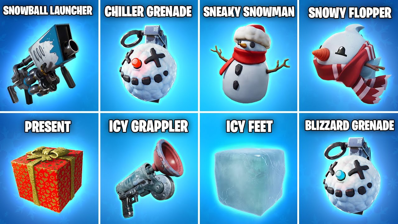 Evolution of All Fortnite Winterfest Items & Weapons (Chapter 1 Season ...