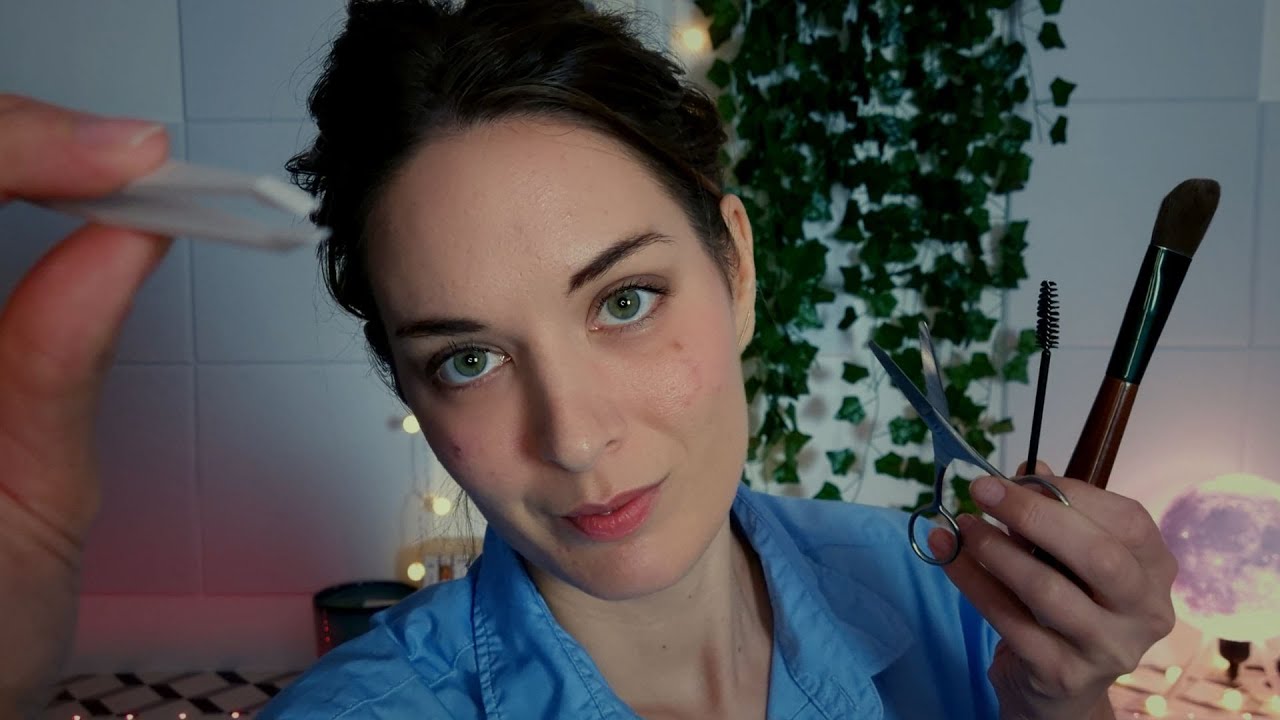 ASMR | Gentle Eyebrows Shaping | Eyebrows Brushing | Eyebrows Plucking ...