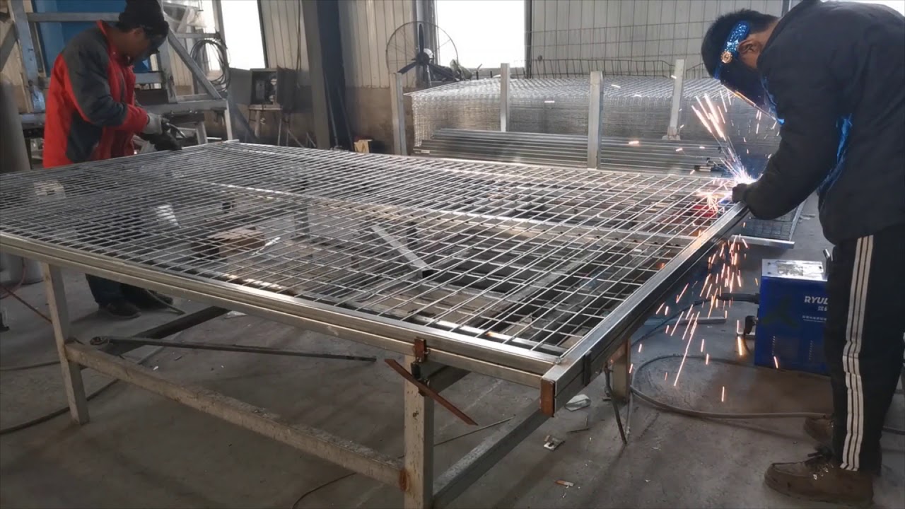 Canada Temporary Fence welding - YouTube