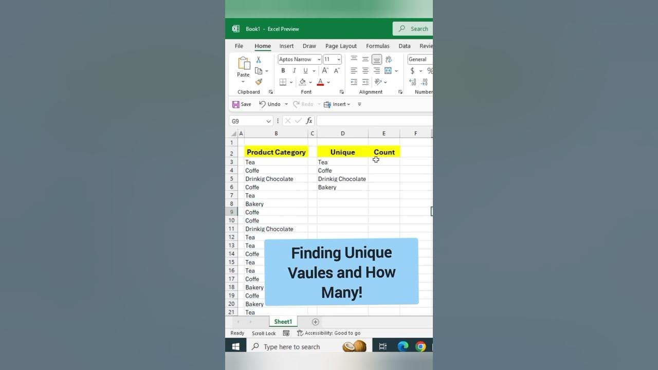 Counting Unique Values #excel #excelwalesir #exceltricks #exceltips #exceltraining # ...