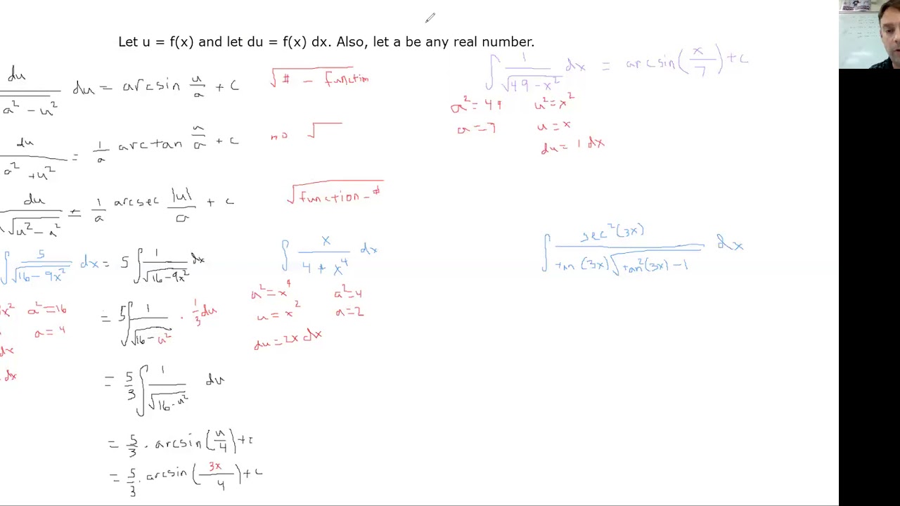 AP Calculus AB: Section 5.8 (Arctrig: Integrals) - YouTube