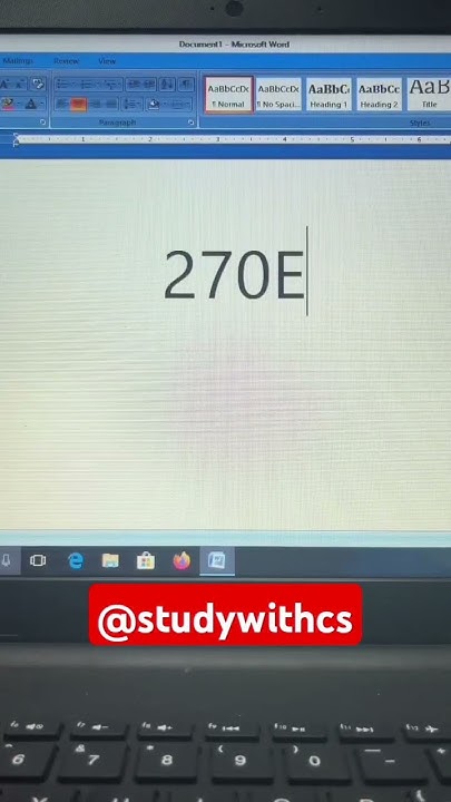 make symbols ms word shortcut @studywithcs - YouTube