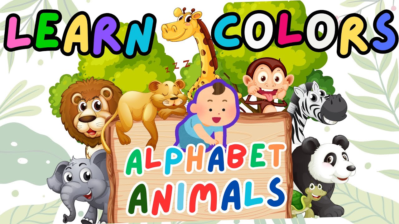 Learn Colors with Alphabet order Animals name | ABC animals Color ...
