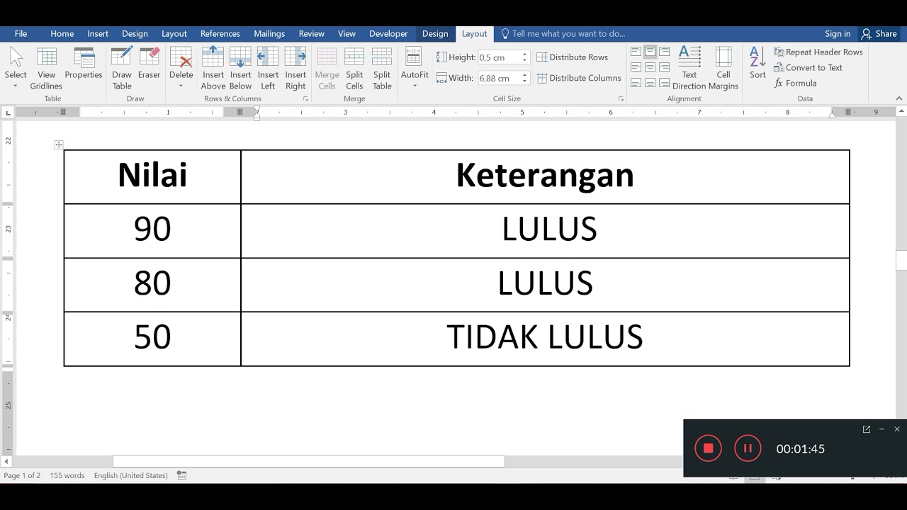 Formula IF Sederhana pada tabel Word - YouTube