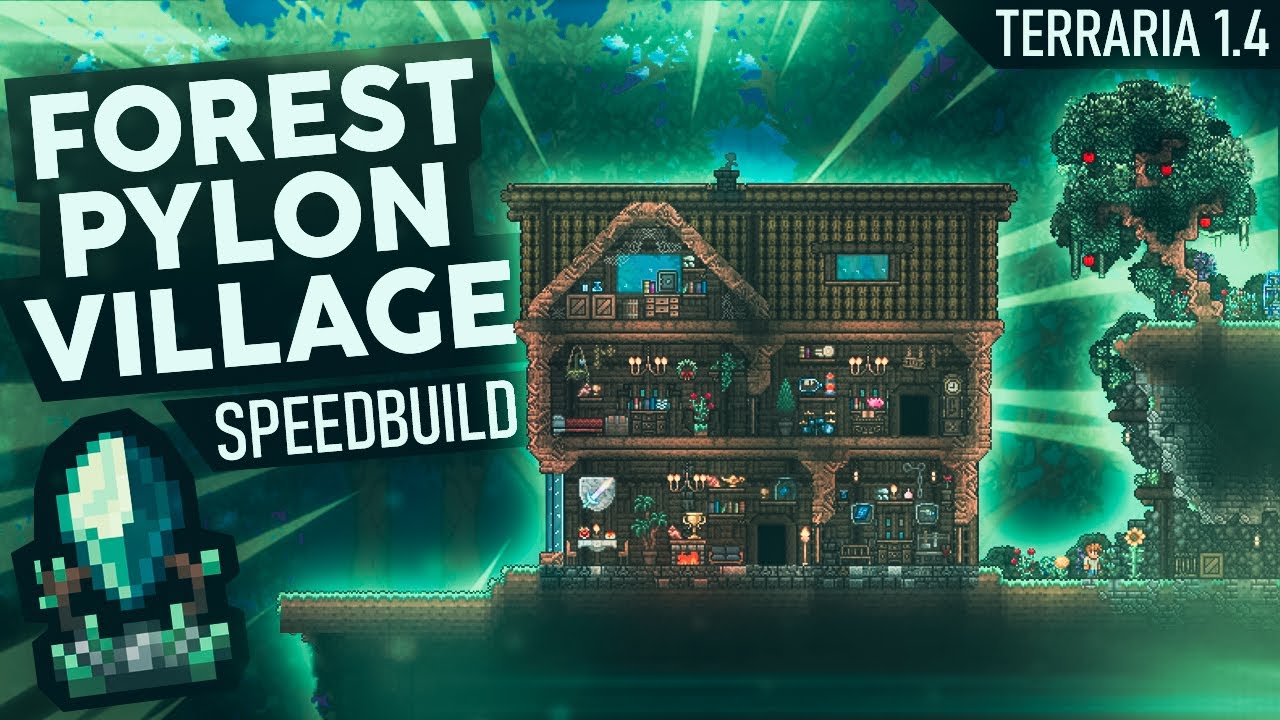 Forest Pylon Village Speed Build | Part 1 | Terraria 1.4 - YouTube