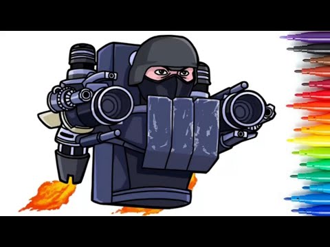 Draw skibidi Jetpack Balaclava laser ||tutorial menggambar mudah ...