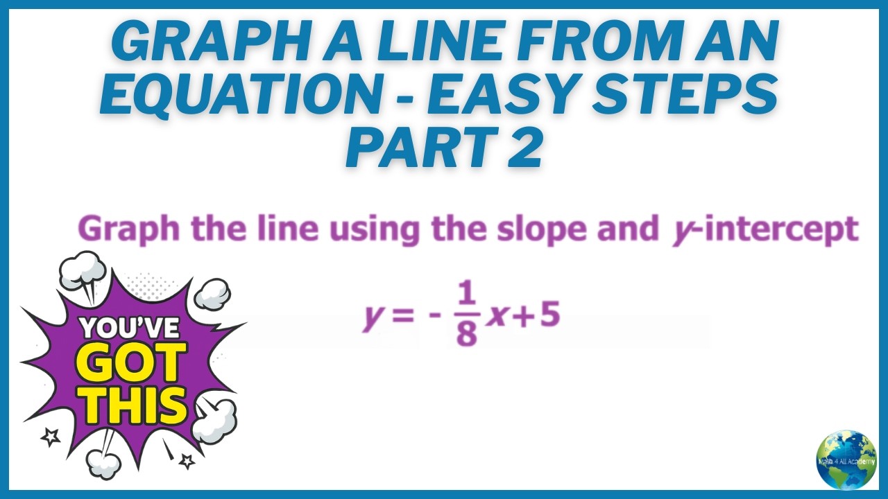 Graph A Line From An Equation Easy Steps Part 2 - YouTube