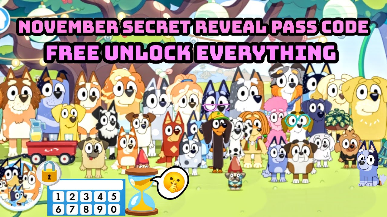 Bluey Let's Play November Secret Reveal Pass Code Free Unlock ...