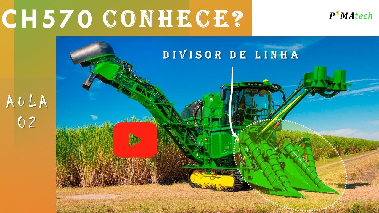 Aula 2 CH570 Conhecendo a Colhedora Divisor de Linha - YouTube