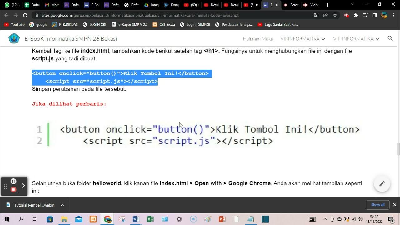 Tutorial mengerjakan tugas JavaScript - YouTube