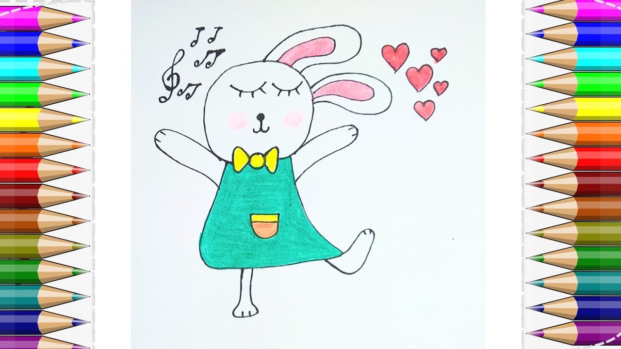 How To Draw a happy Rabbit step by step. Easy Easy Drawing For Kids ...